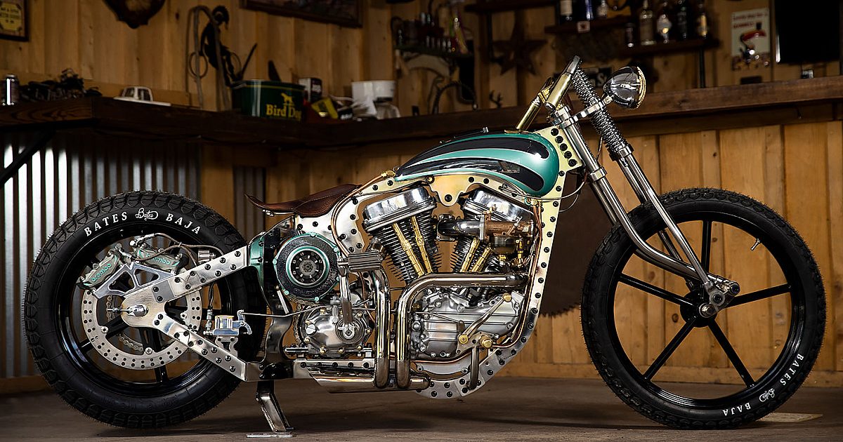 The People's Champ: A Harley Panhead with a Merlin hand-crank starter…